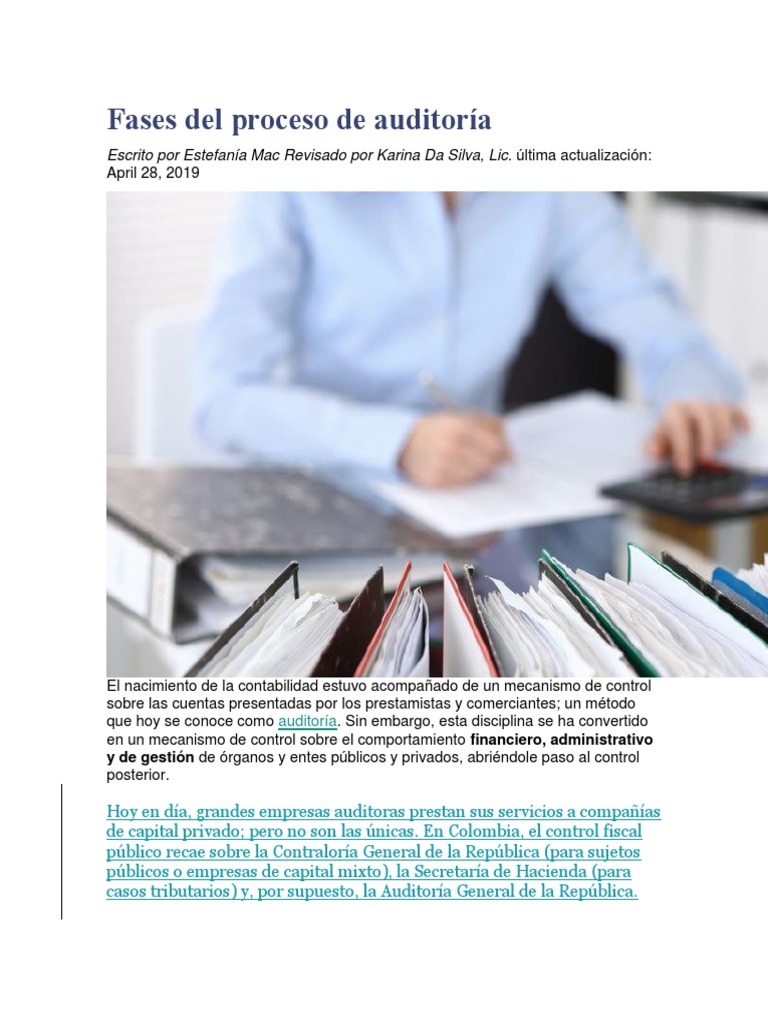 Fases del Proceso de Auditoría | PDF | Auditoría | Contralor