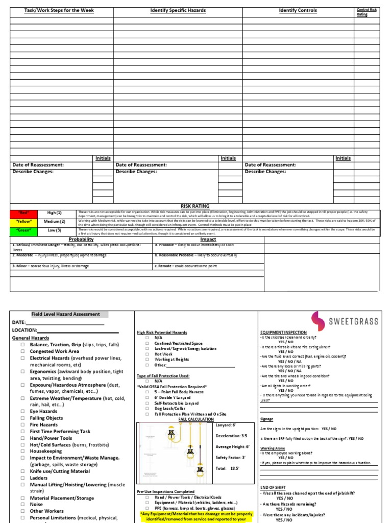 FLHA | PDF | Personal Protective Equipment | Risk
