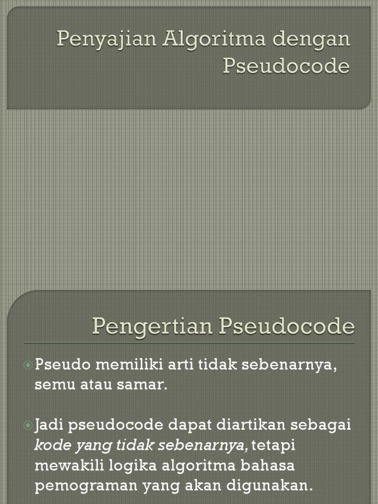 Penyajian Algoritma Dengan Pseudocode | PDF