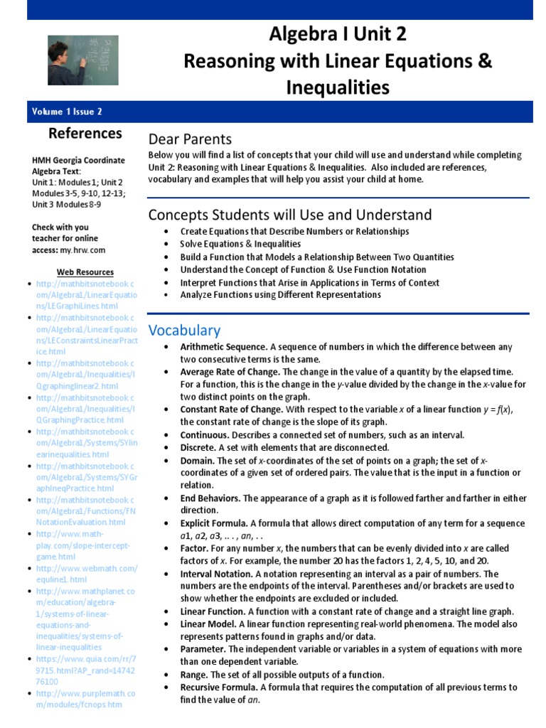 A1u2 Parent Letter | PDF | Function (Mathematics) | Variable (Mathematics)