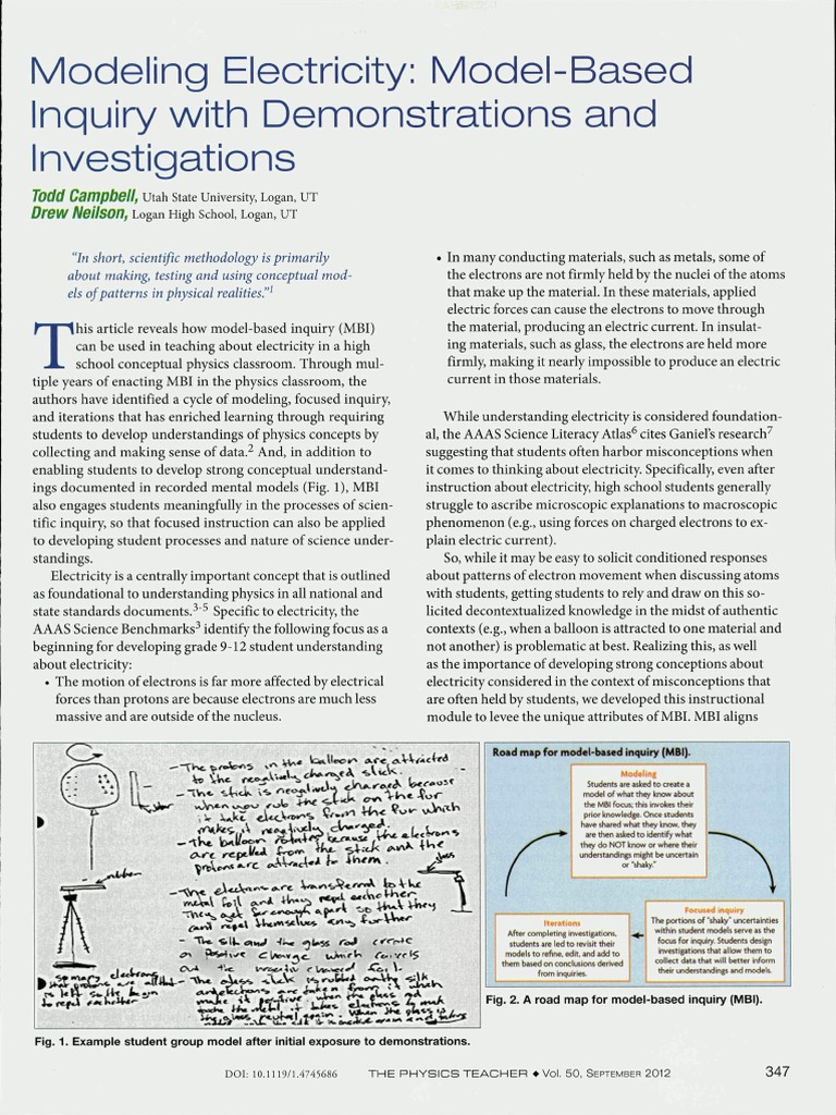 Modeling Electricity: Mcdel-Based Inquiry With Demcnstraticns and ...