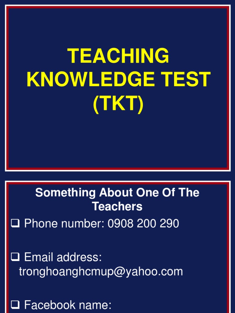 Overview of the Teaching Knowledge Test | PDF