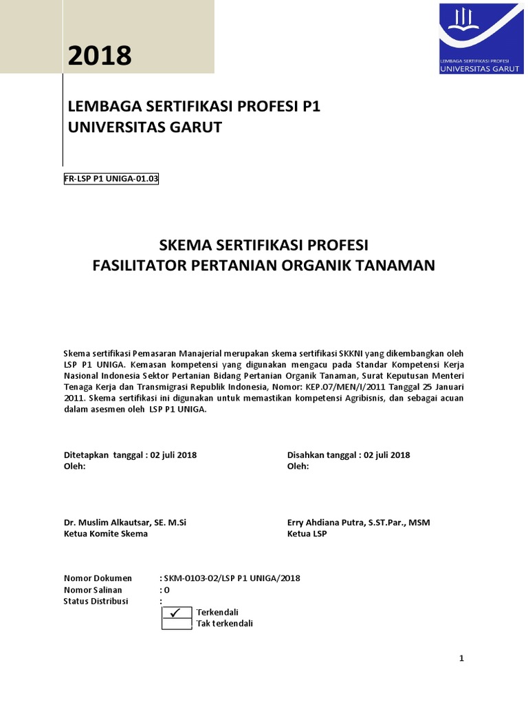 Skema Sertifikasi Fasilitator Pertanian Organik Tanaman | PDF