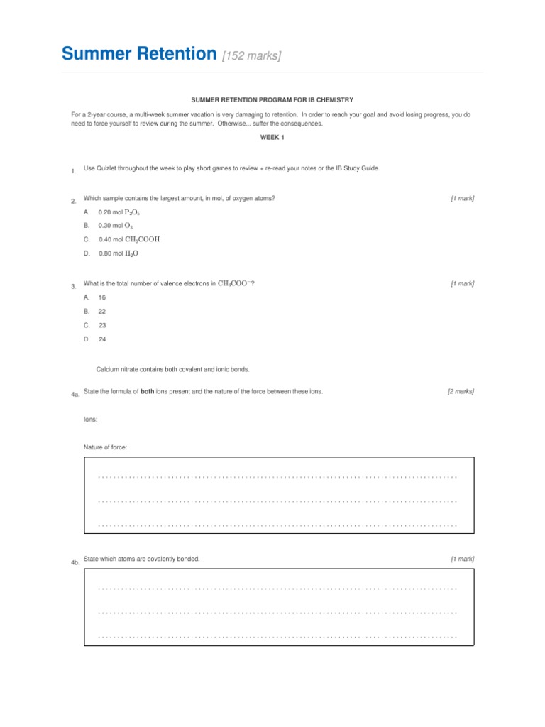 Summer Retention | Download Free PDF | Ion | Sodium Hydroxide