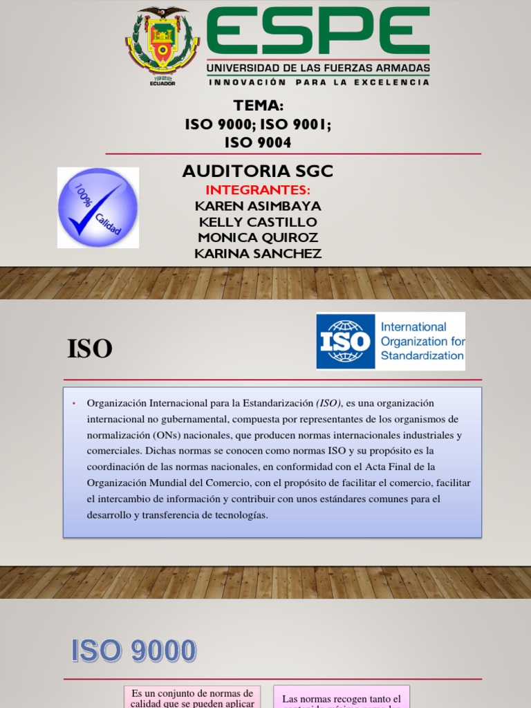 Auditoria Sgc: Tema: ISO 9000; ISO 9001; ISO 9004 | Organización ...