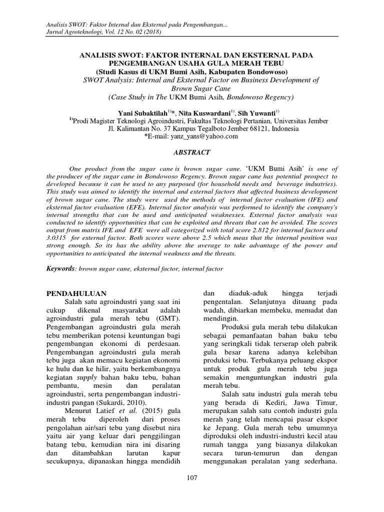 SWOT Analysis of Brown Sugar Business | PDF | Swot Analysis | Business ...