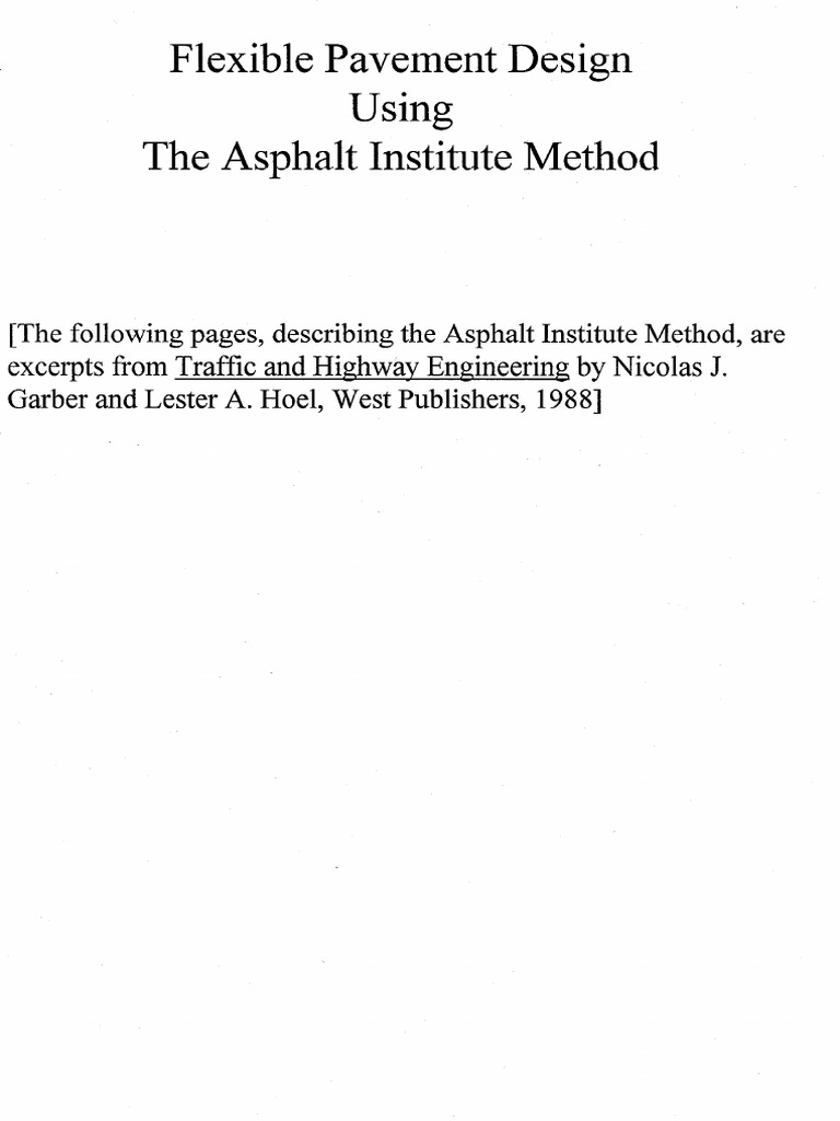 Asphalt Institute Method | PDF