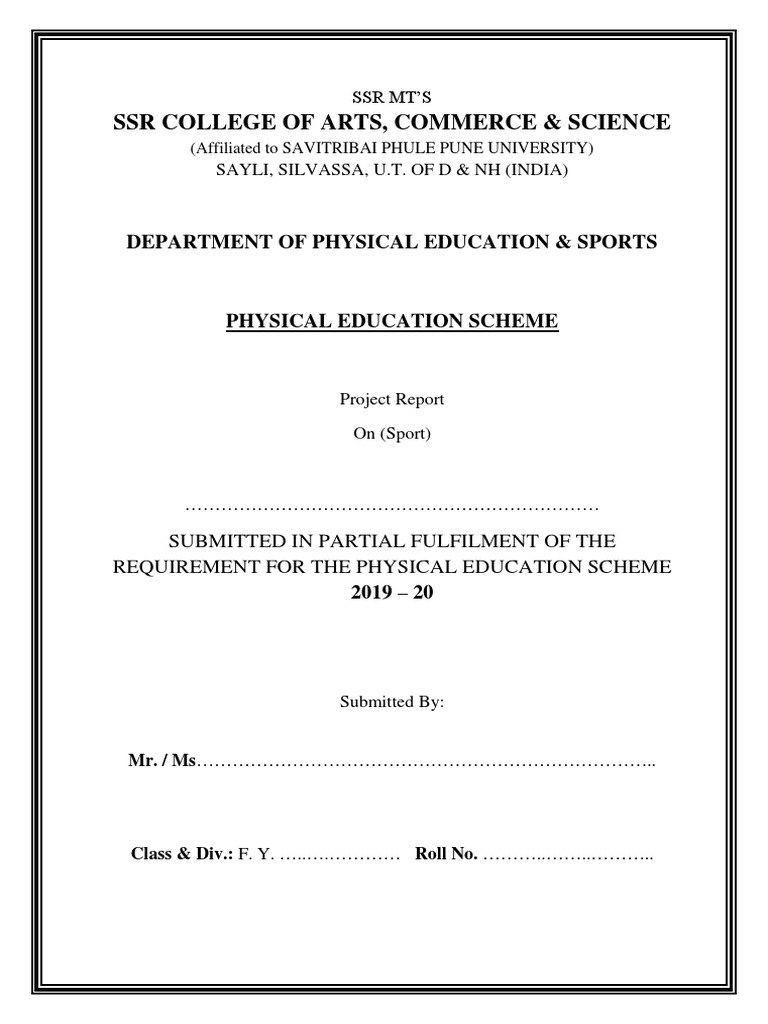 Acs Cover Page Pes Project | PDF