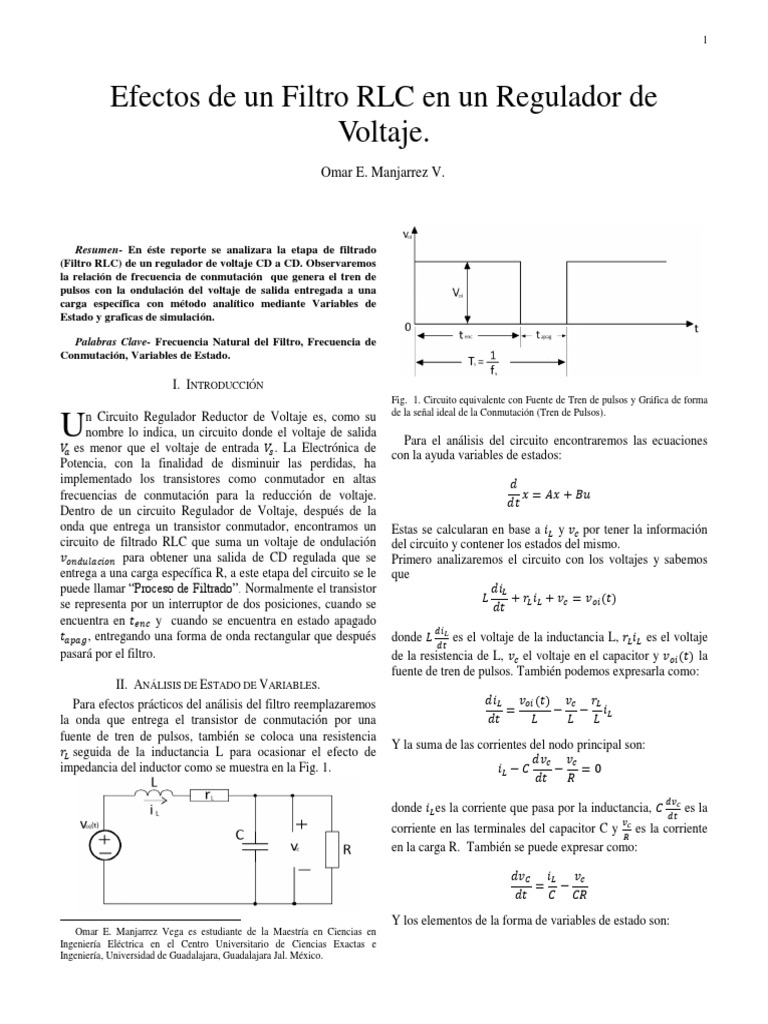 Análisis del Filtro RLC en Regulador CD a CD | PDF | Filtro electronico ...