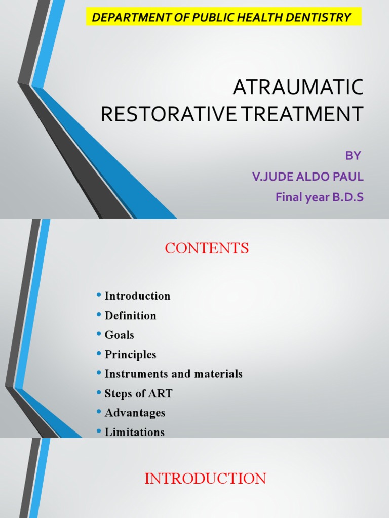 Atraumatic Restorative Treatment | PDF | Tooth Enamel | Dentistry
