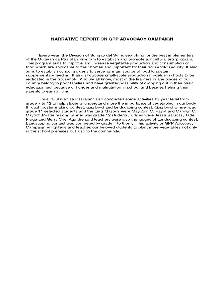 GPP Advocacy Campaign Narrative | PDF