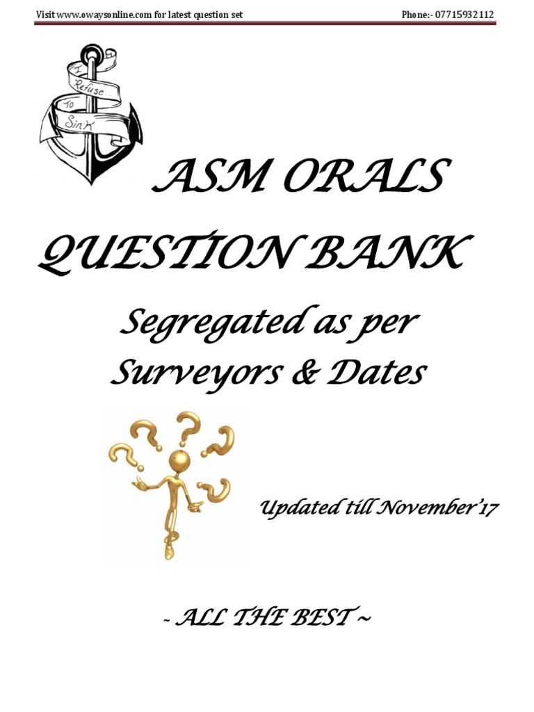 Asm Orals Question Set Till November'17-3 | PDF | Ships | Water Transport