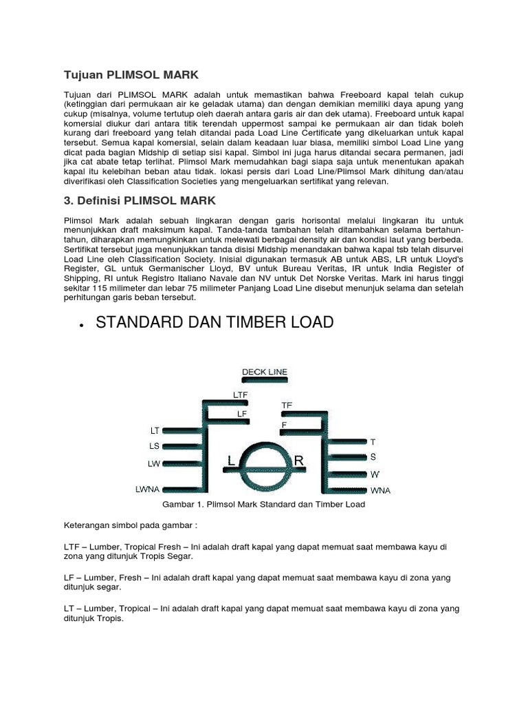 PURPOSE AND DEFINITION OF LOAD LINE MARKS | PDF