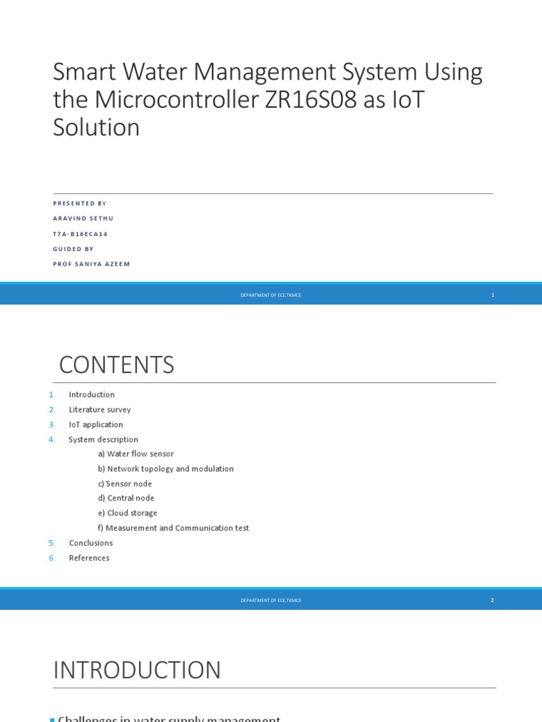 Smart Water Management | PDF | Internet Of Things | Wireless Sensor Network