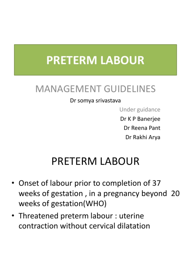 Preterm Labour: Management Guidelines | PDF | Preterm Birth | Childbirth