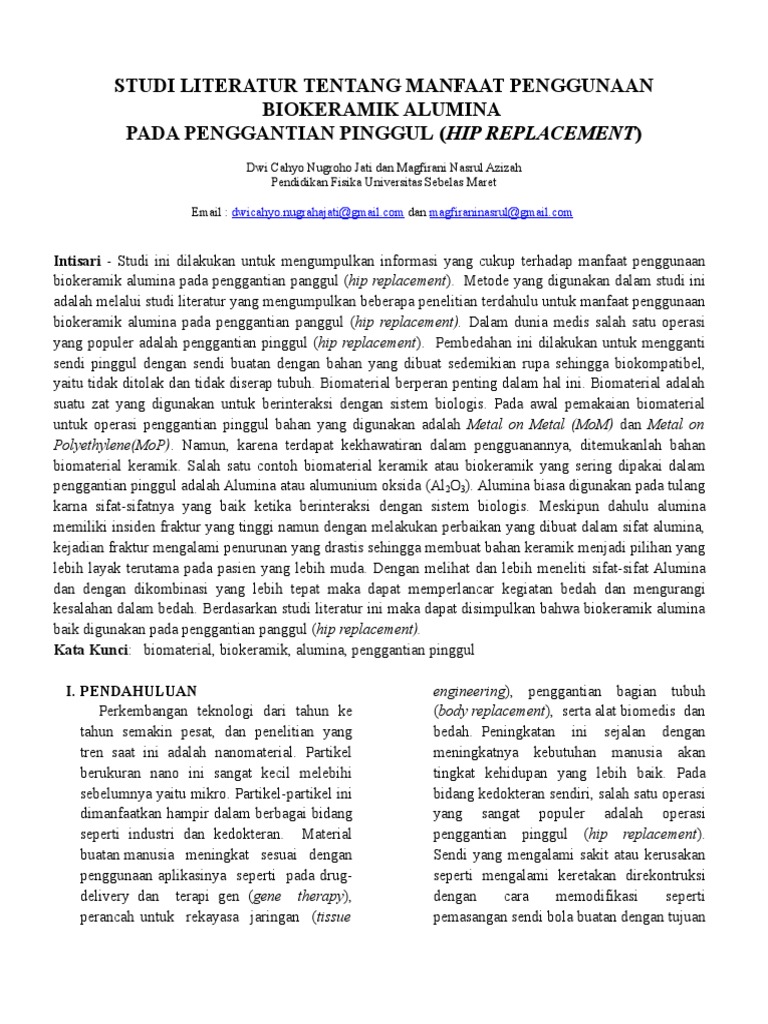Pifxxii - Dwi Cahyo Nugroho Jati - Uns - Studi Literatur Tentang Manfaat Penggunaan Biokeramik ...