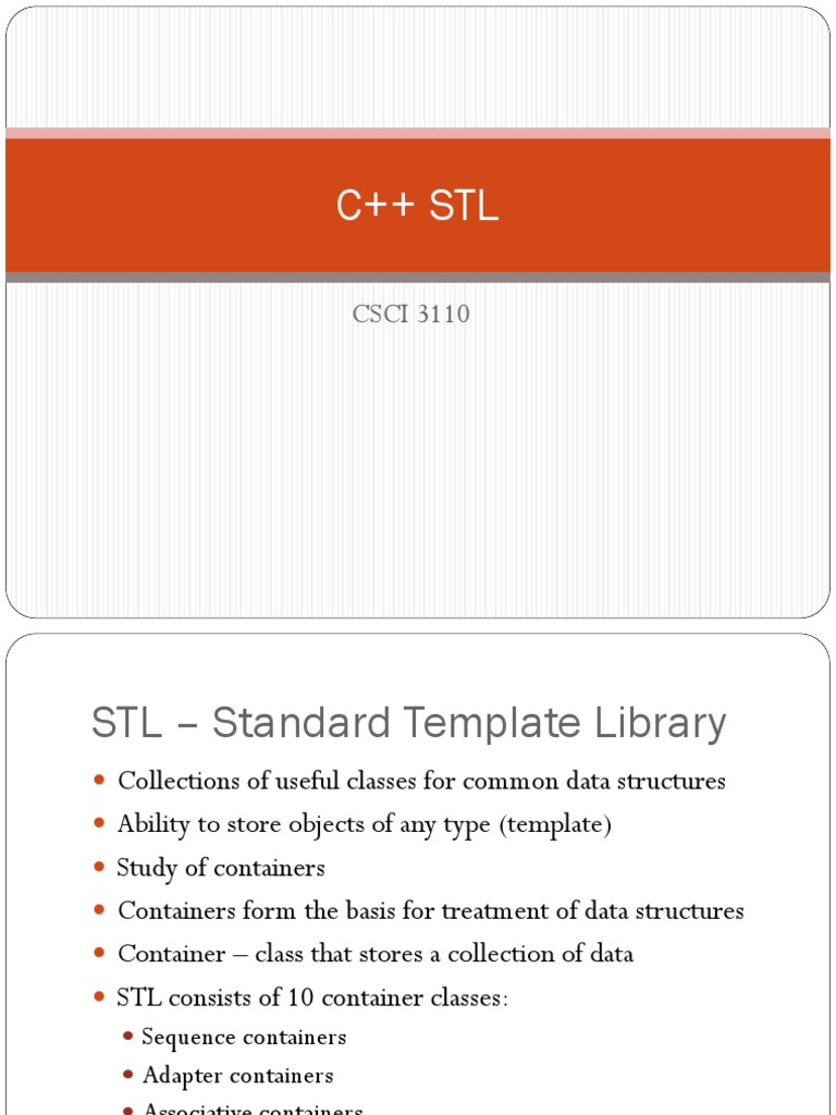 C++ STL Standard Template Librairy | PDF | Array Data Structure | Queue ...