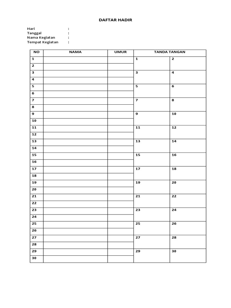 Daftar Hadir TTD | PDF