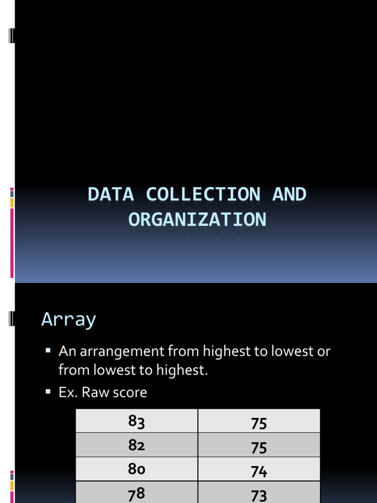 Data Collection and Organization | PDF | Statistical Theory | Statistics