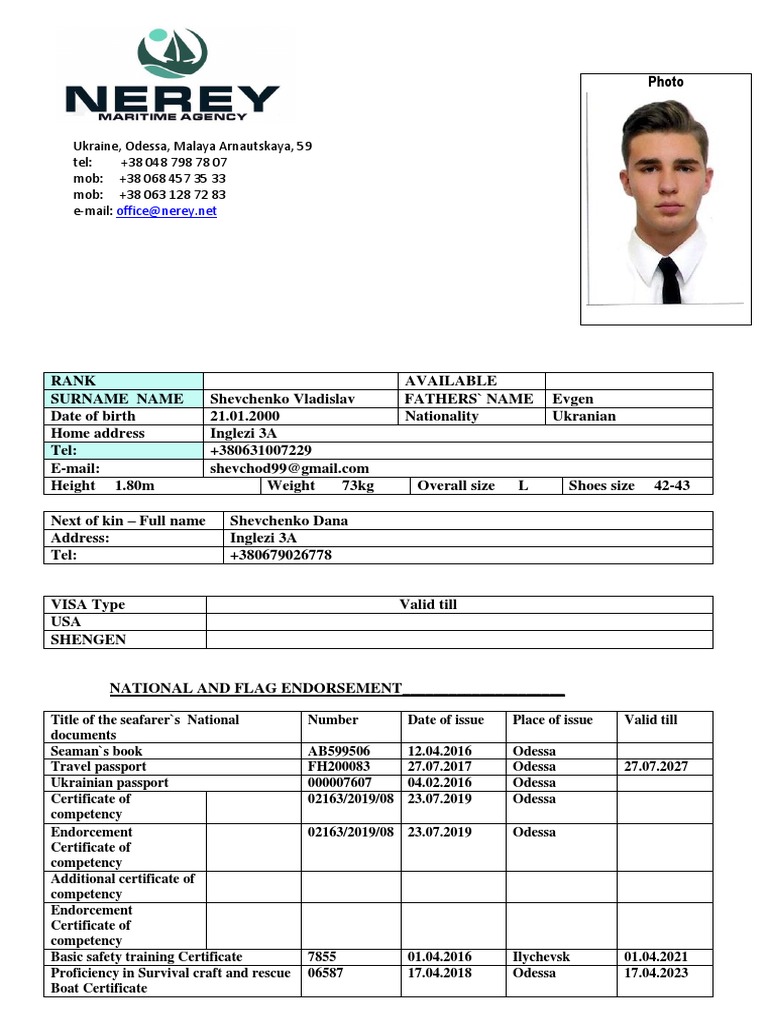 Shevchenko Vlada PLLL L | PDF | Oil Tanker | Merchant Navy