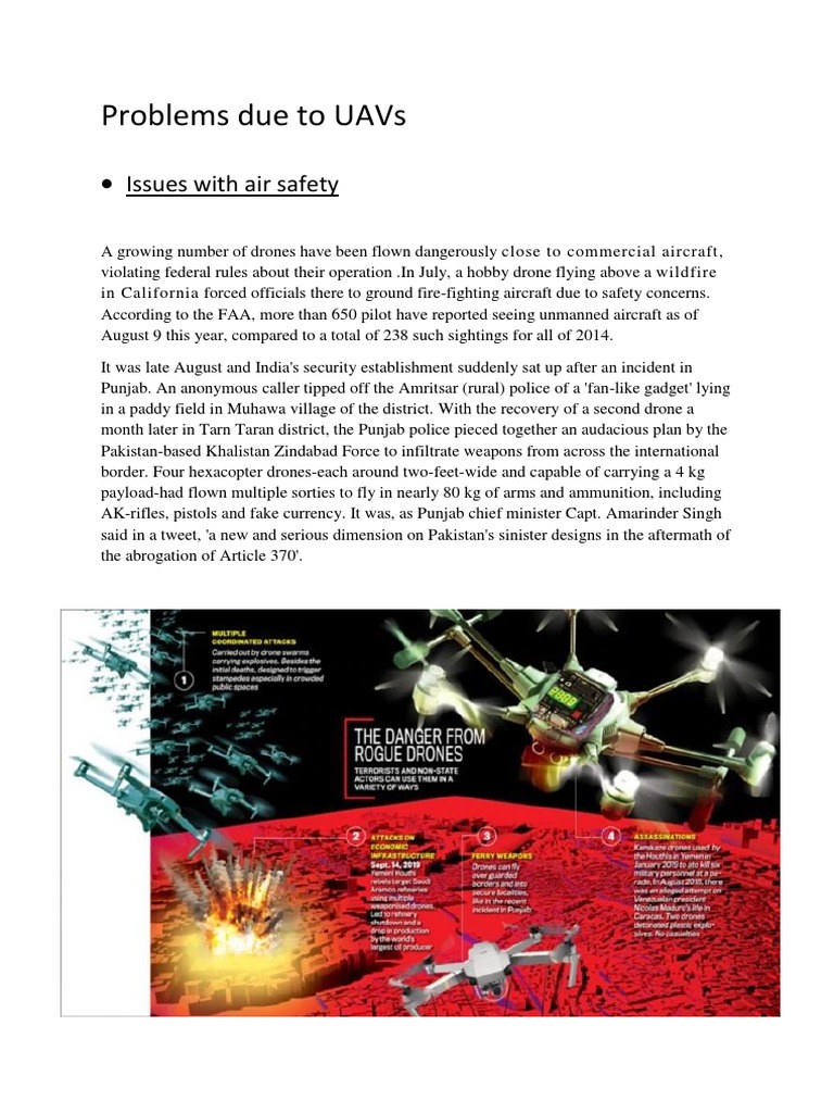 Problems Due To UAVs | PDF | Unmanned Aerial Vehicle | Aviation