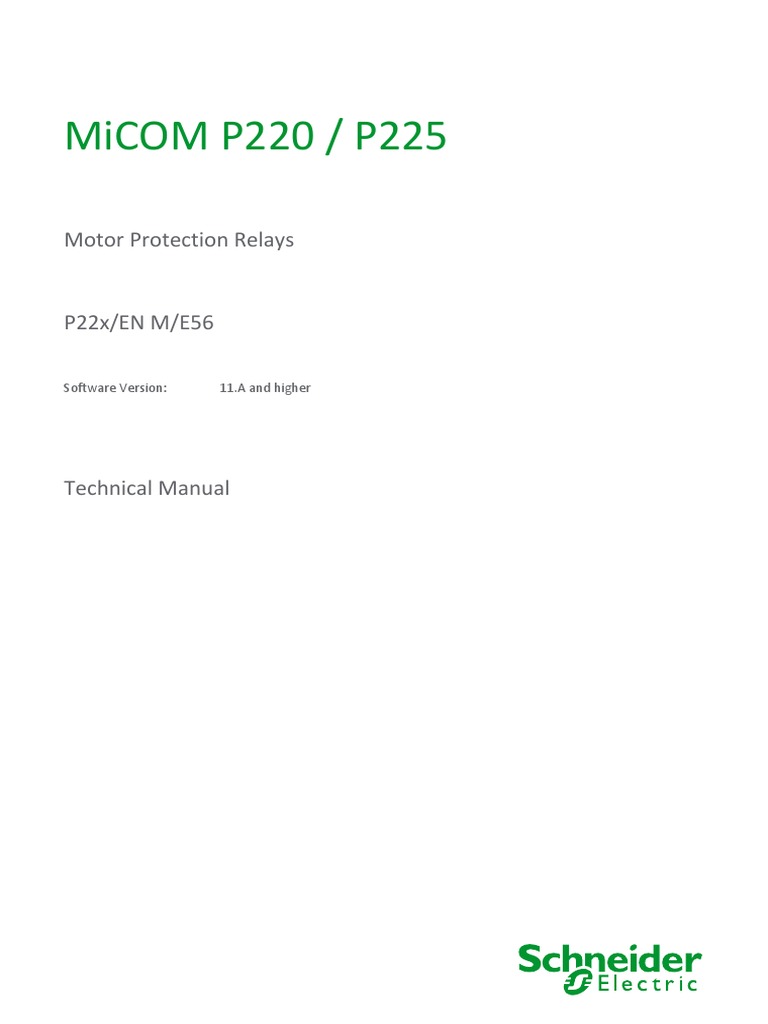 Micom P220 / P225: Motor Protection Relays | PDF | Fuse (Electrical ...