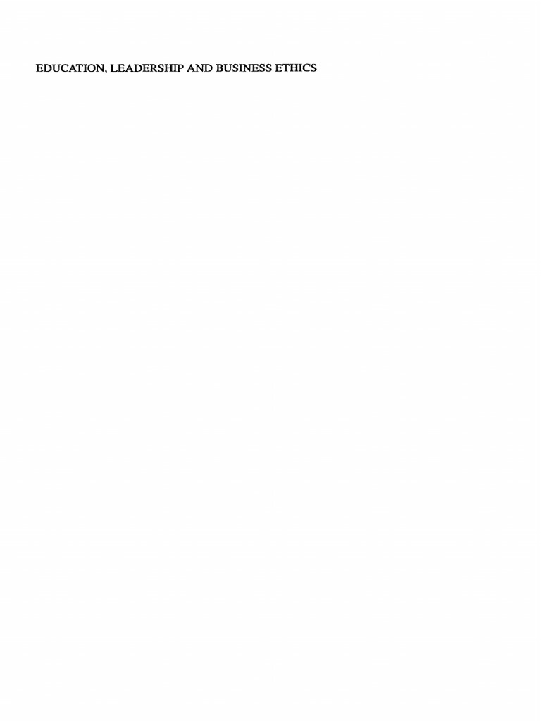 (Ronald F. Duska) Education, Leadership and Busine (BookFi) | PDF ...