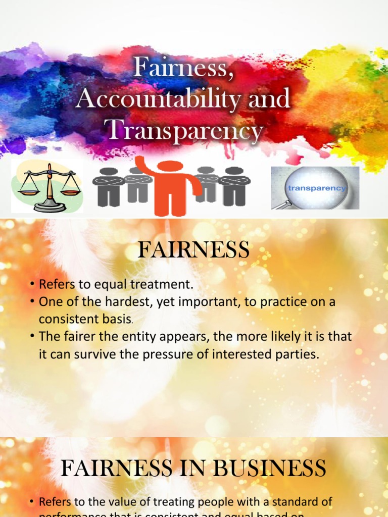 Fairness, Accountability and Transparency | PDF | Corporate Governance ...