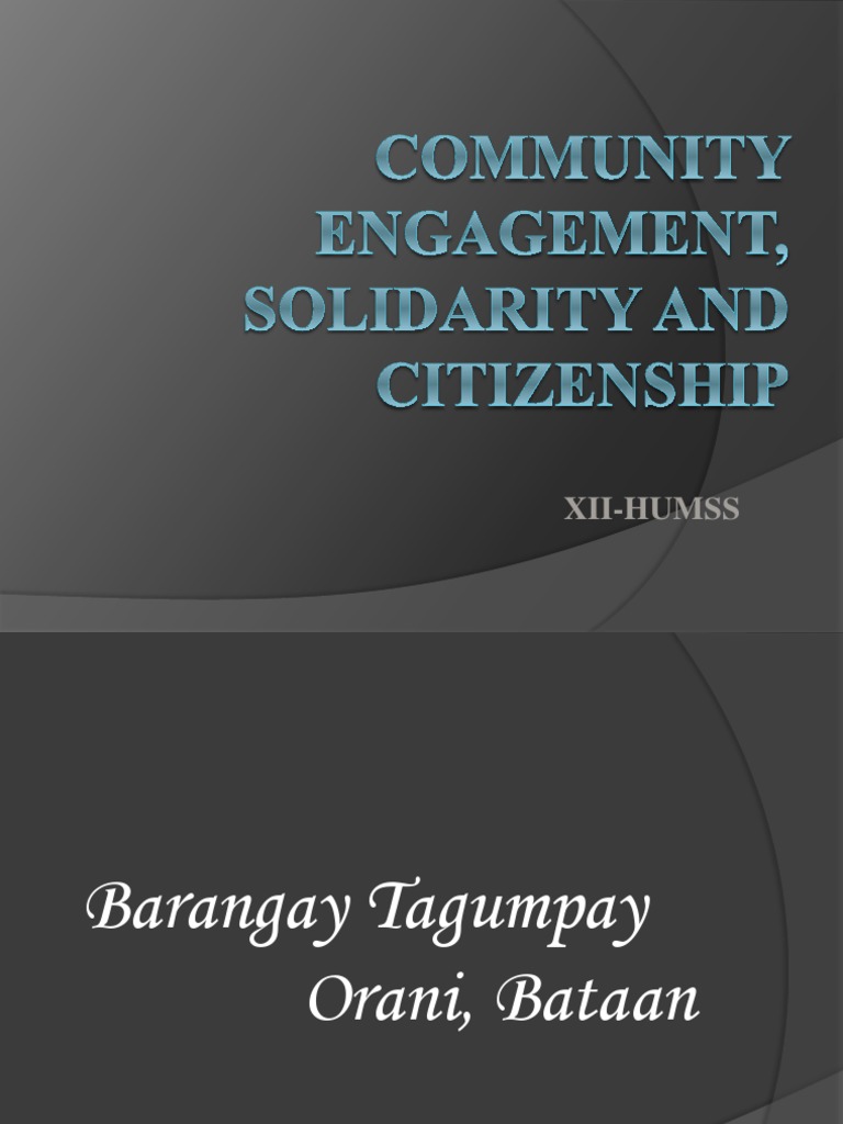 Community Engagement Solidarity and Citizenship | PDF | Health Care ...
