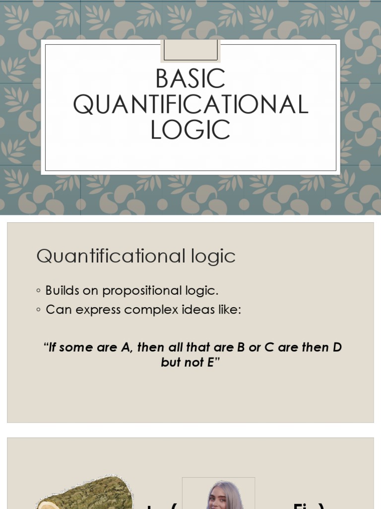 Basic Quantificational Logic Pdf Logic Syntax 