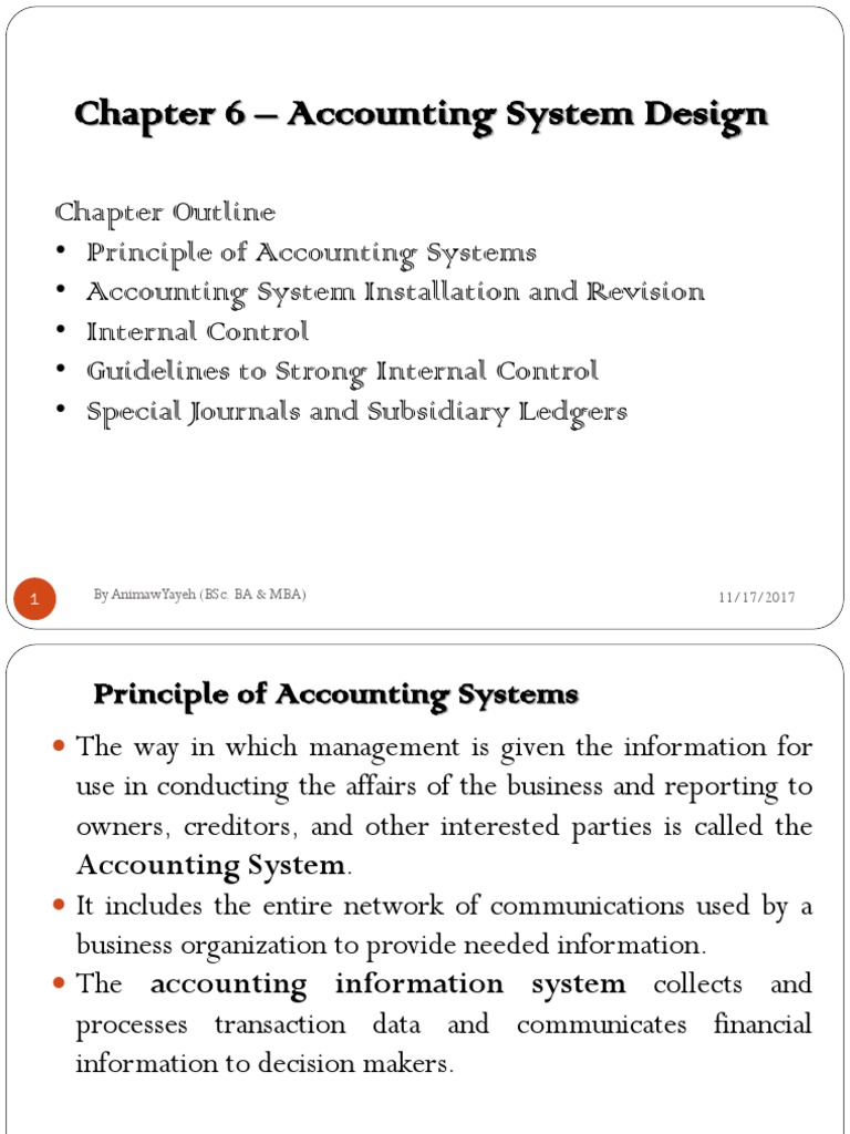 Chapter 6 - Accounting System Design | Download Free PDF | Internal ...
