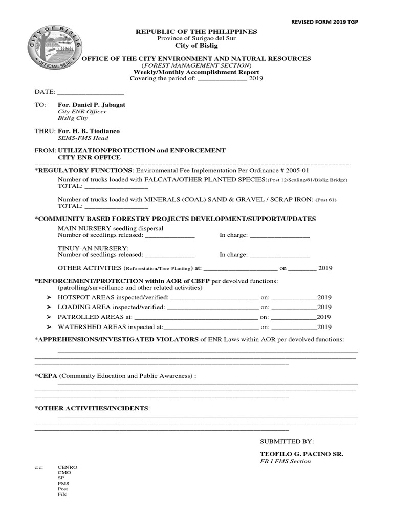 Monthly Report | PDF | Natural Environment | Nature