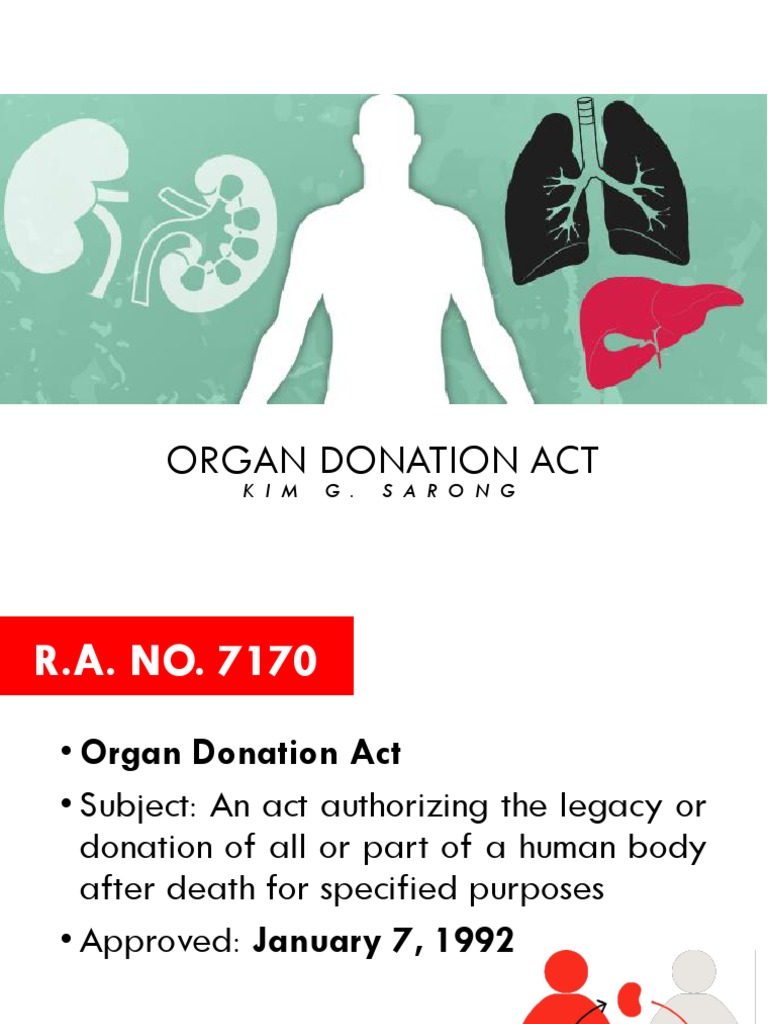 LESSON 9 Organ Donation Act | PDF | Will And Testament | Organ Donation