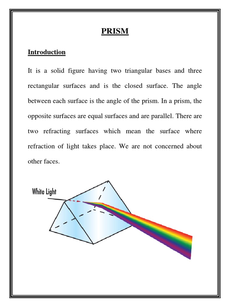 Dispersion of Light by Prism | PDF | Prism | Refraction