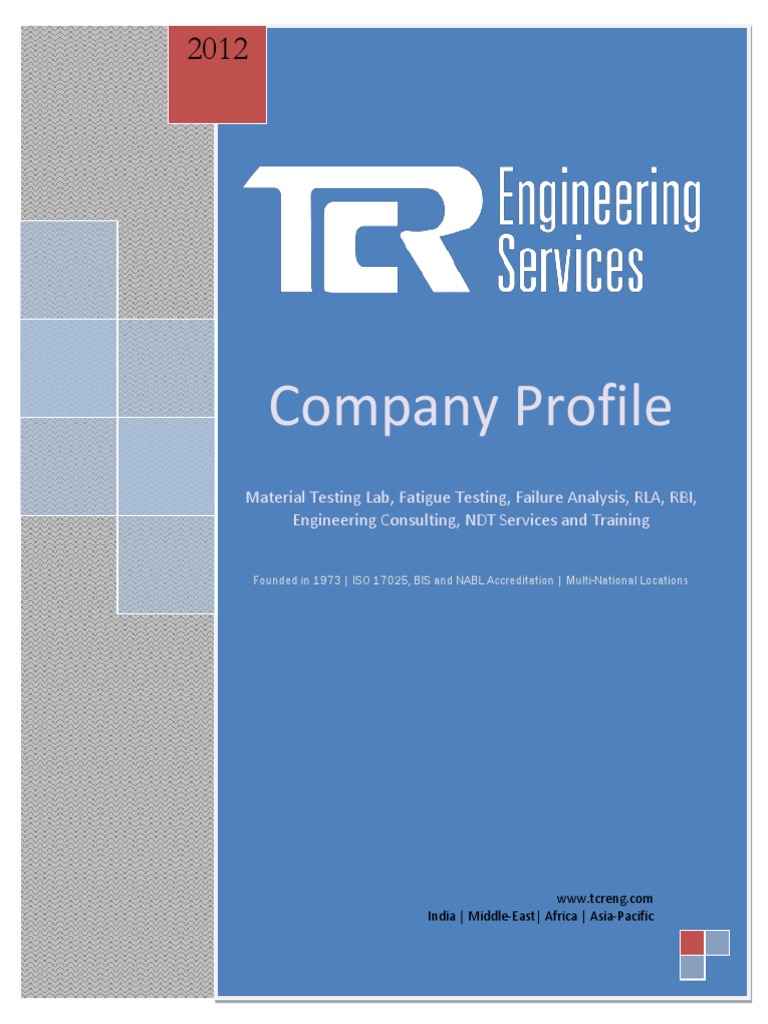 TCR Engineering Services Profile 2012 PDF | PDF | Fatigue (Material) | Fracture Mechanics