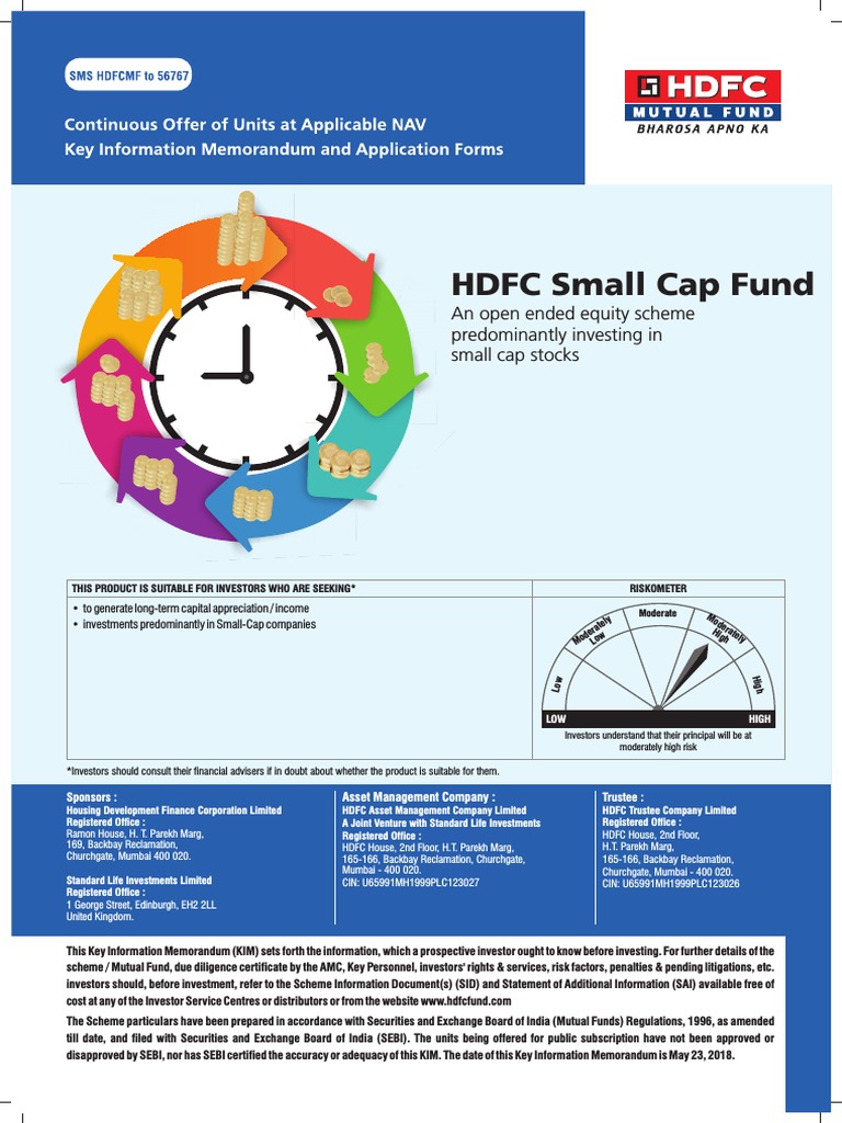 HDFC Small Cap Fund KIM June 2018 | PDF | Mutual Funds | Dividend