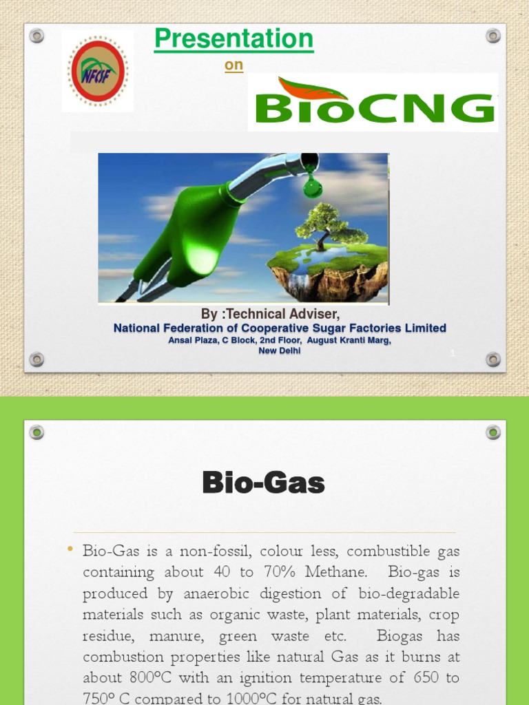 Presentation On Bio-CNG | PDF | Biogas | Natural Gas