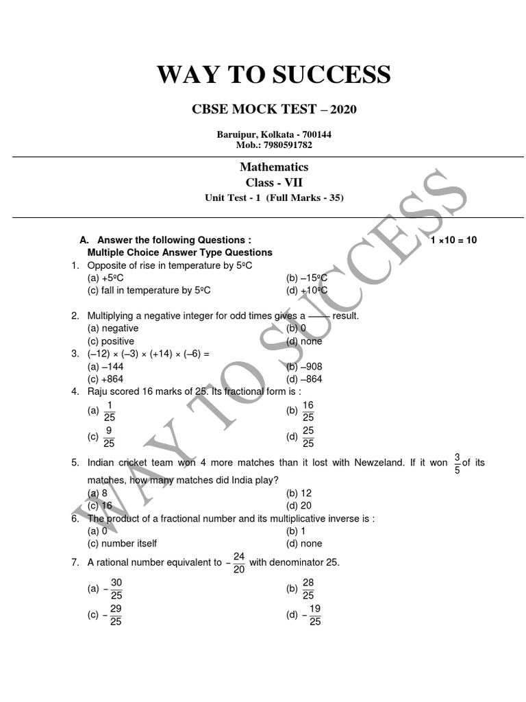 Set 1, 2, 3 Mathematics | PDF | Fraction (Mathematics) | Rational Number