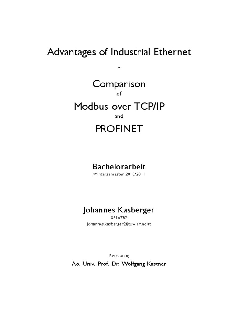 Profinet Vs Modbus | PDF | Internet Protocol Suite | Computer Network