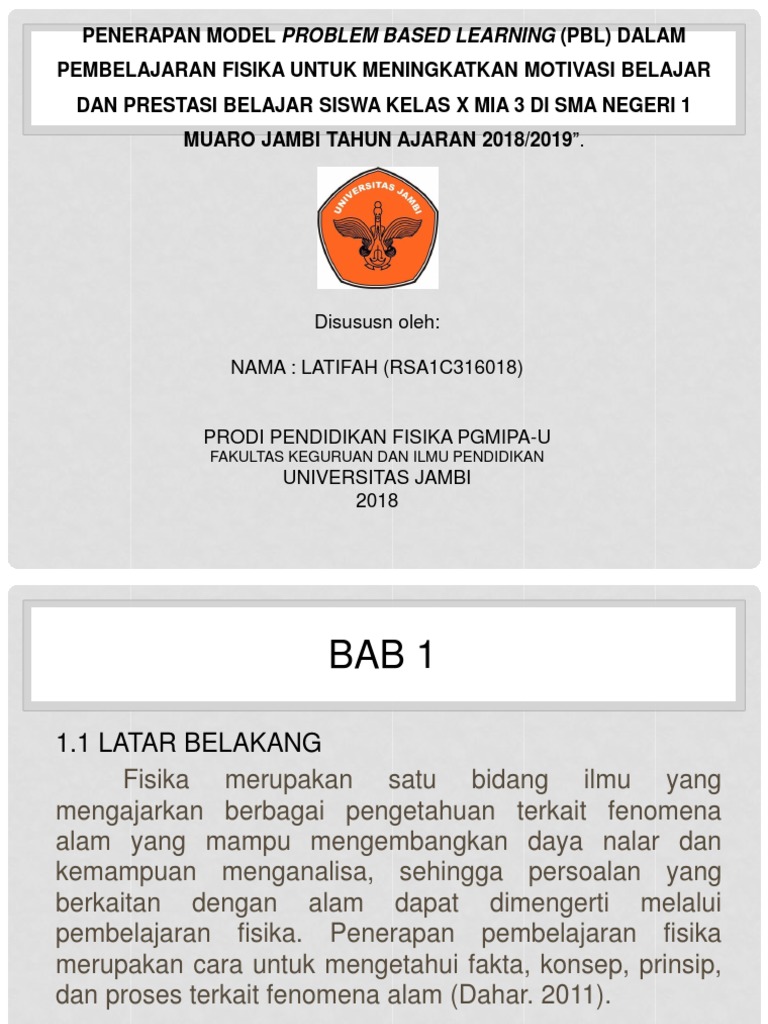 Penerapan Model Problem Based Learning (PBL) | PDF