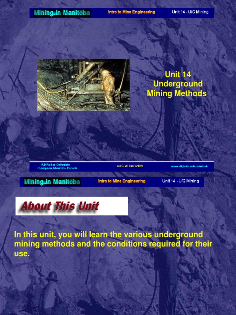 Underground Mining Methods Overview | PDF | Mining | Economic Geology