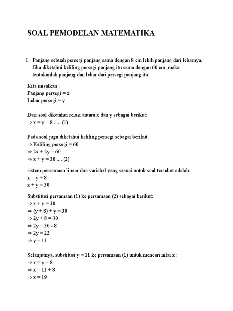 Soal Pemodelan Matematika | PDF
