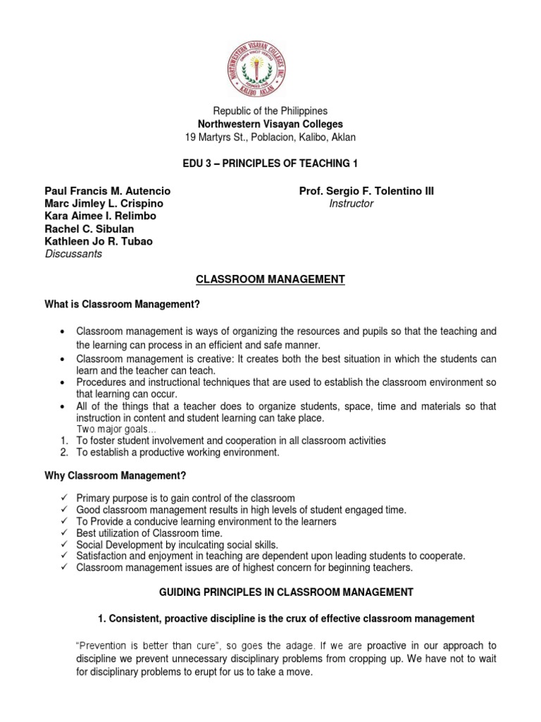 Classroom Management | PDF | Classroom Management | Classroom