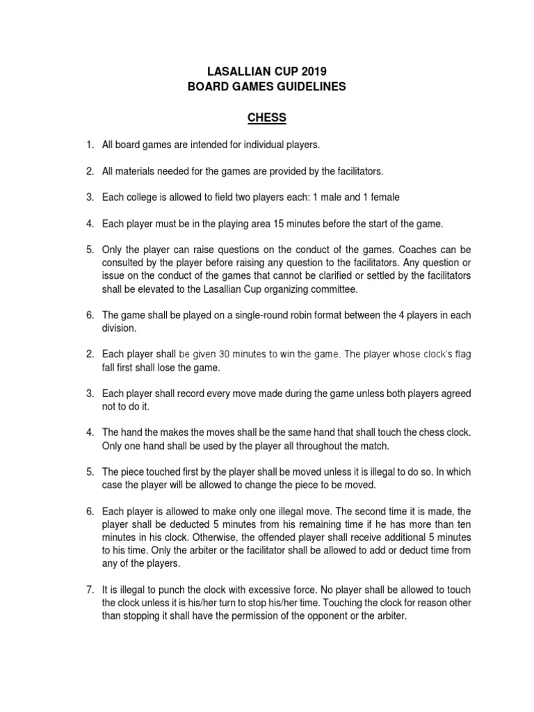 Board Games Guidelines | PDF | Gaming | Traditional Games