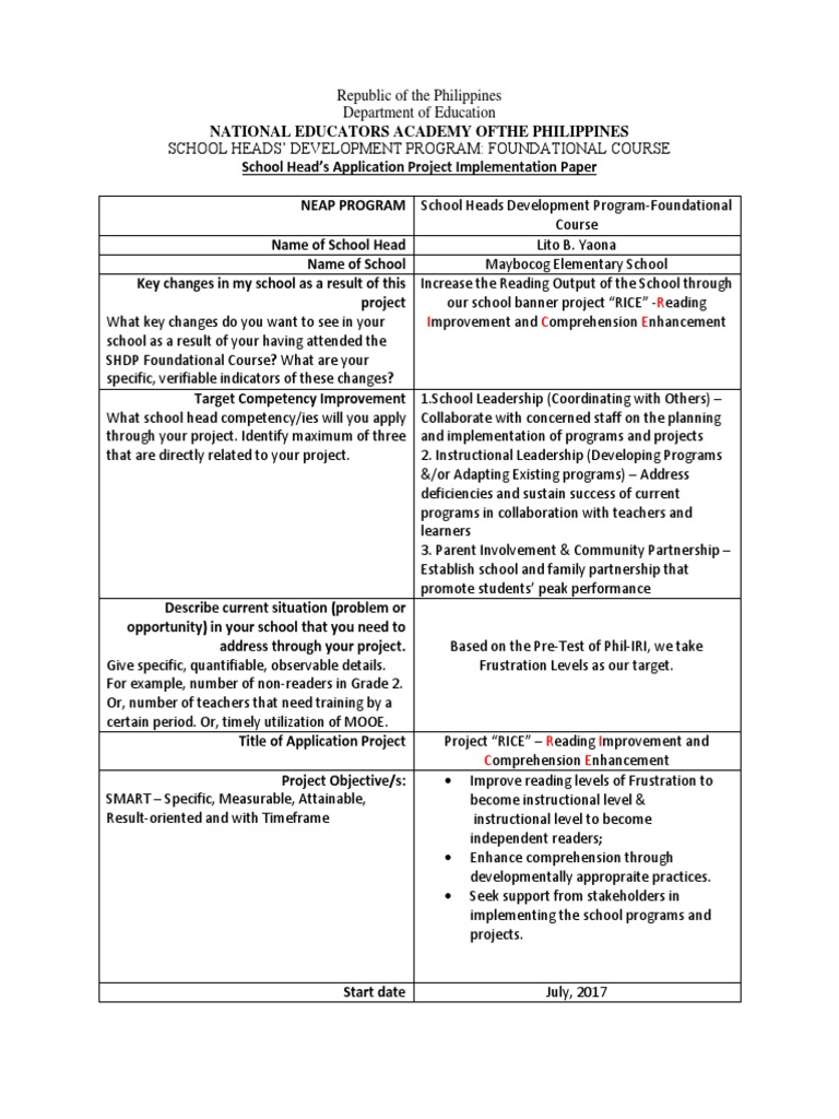 NEAP PROGRAM School Heads Development PR | PDF | Risk Management | Pedagogy