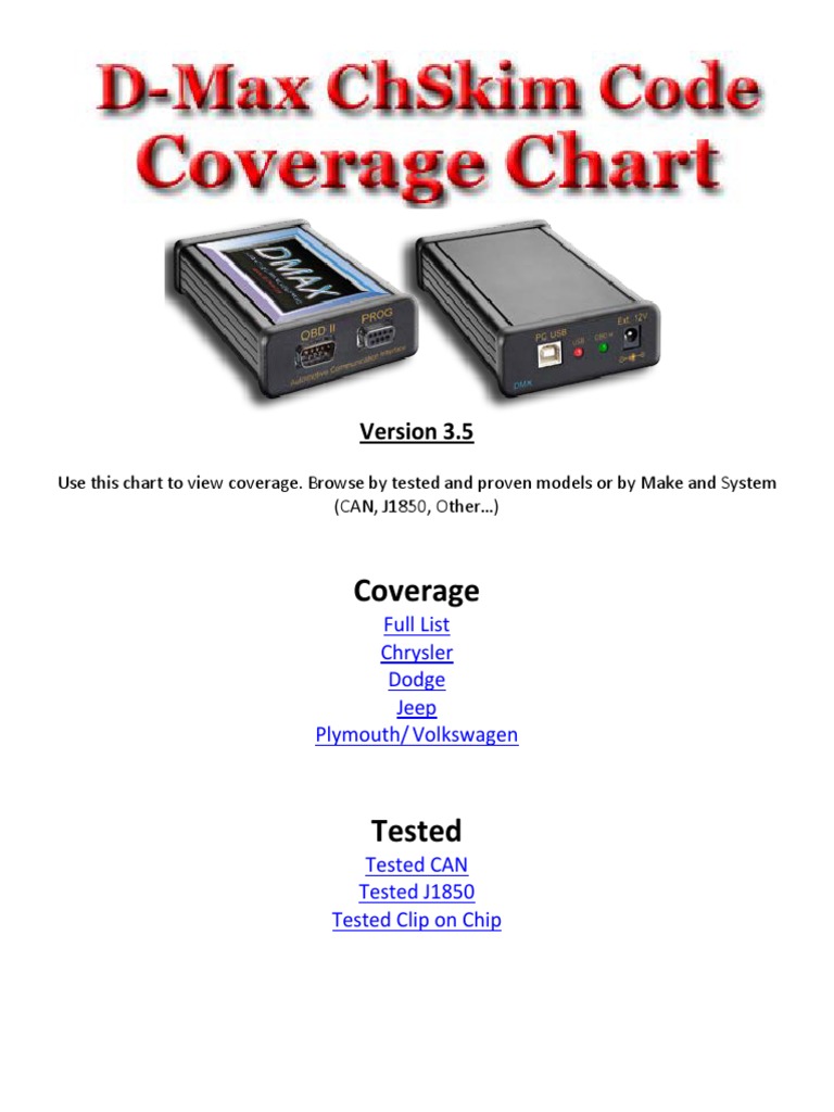 Dmax V3.5 Coverage Chart | PDF | Dodge | Chrysler