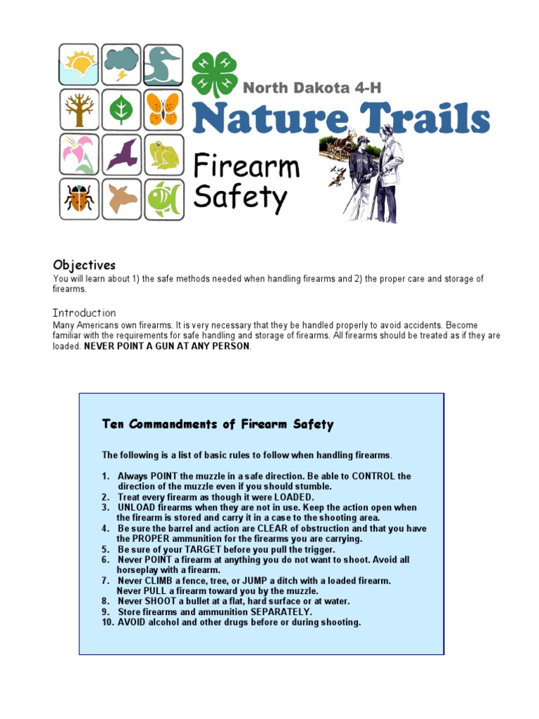 Objectives: Ten Commandments of Firearm Safety | PDF | Firearms ...