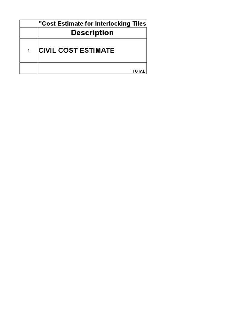 Estimate of Interlocking 1 | PDF | Concrete | Building Engineering