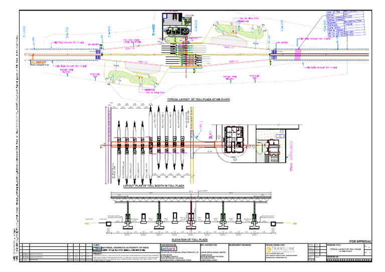 Typical Layout of Toll Plaza at KM 51+975 | PDF | Toll Road | Streets ...