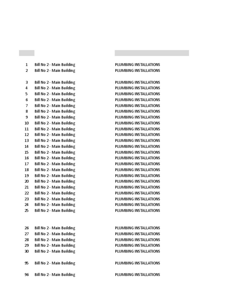 Unit Manhour Mep Works | PDF | Building Technology | Manufactured Goods